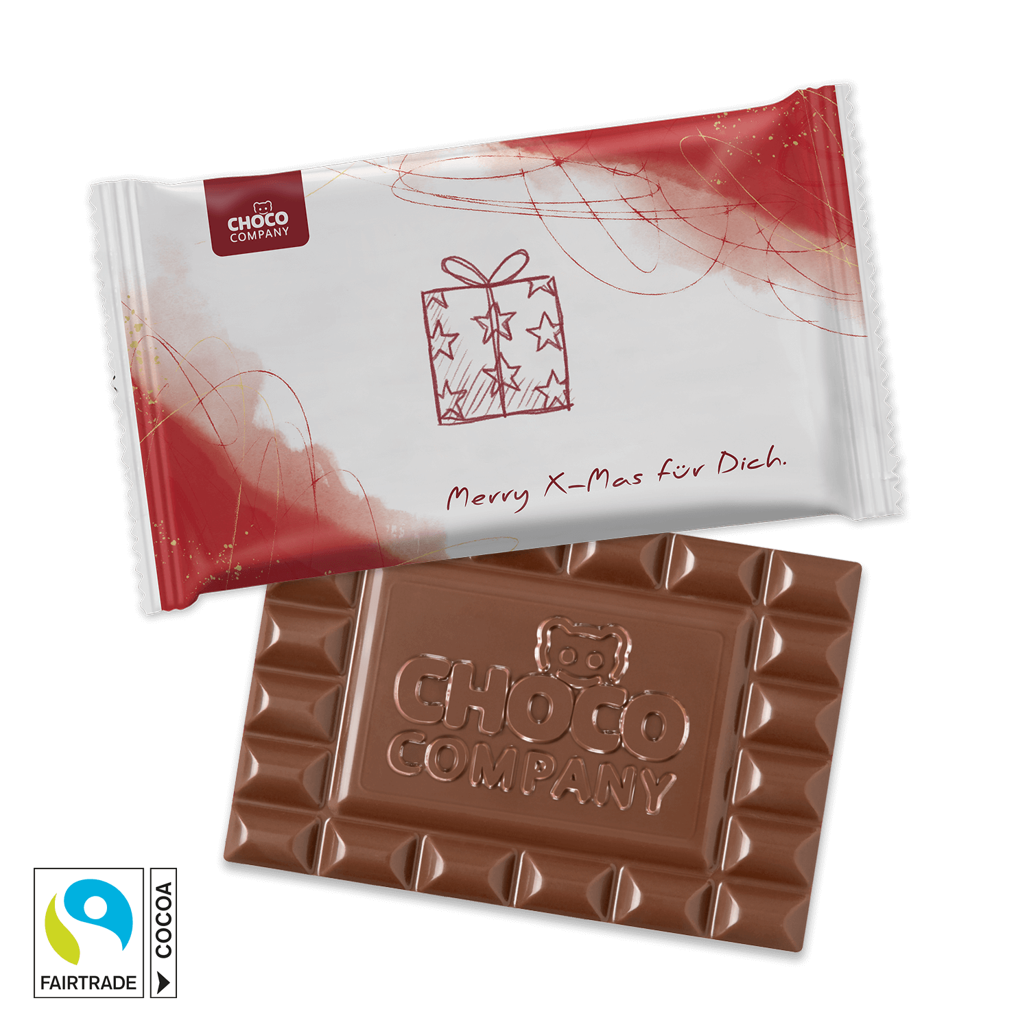 Schokotafel Merry X-Mas für Dich – Weihnachtsgruß | Choco Company